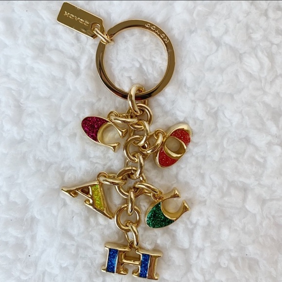 Coach | Accessories | Nwt Coach Mix Letters Bag Charm Key Fob Keychain ...